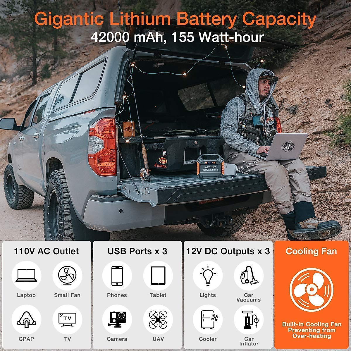 AIMTOM Power Pal MINI Multifunction LED Lantern M7200 + Power Pal X 155Wh Portable Solar Generator SPS-155