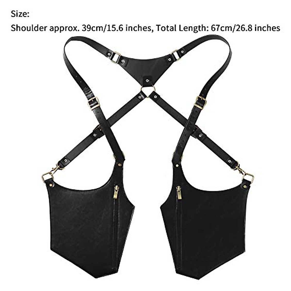 Alvivi PU Leather Under Arm Shoulder Holster Wallet Travel Bag Belt Anti-Theft Hidden Underarm Strap Wallet Pocket Outdoor Black A One Size