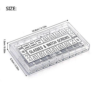 1000Pcs Eyeglass Repair Kit, Screws Nut Set for Glasses Clocks Watches Stainless Steel Assortment with Screwdriver & Tweezers Universal Repair Screws Tool Kit