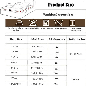 SUZEPER Foldable Summer Sleeping Mat,Double-Sided Bamboo Cooling Mattress Topper,Smooth Breathable Bed Mat Ice Silk Floor Mat for Single Double Bed Bedroom(100x190cm(39x75inch), A)