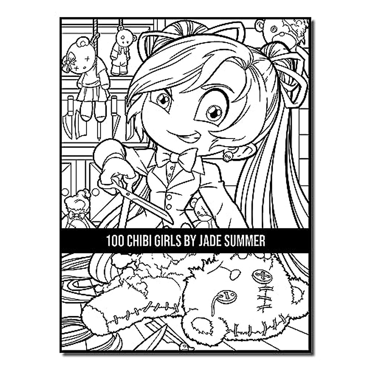 100 Chibi Girls: An Adult Coloring Book Collection with Cute Girls, Fantasy, Horror, Christmas, and More!
