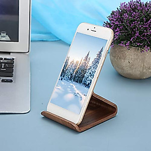 Rodipu Phone Holder, Wood Cell Phone Holder Stand for Cell Phone Holder, Cell Phone Holder Wood Tablet Holder(Walnut)