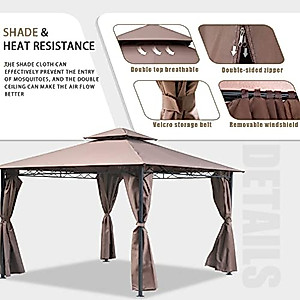 FDW Canopy Tent Gazebo 10' X 13' Grill Gazebo for Patios BBQ Outdoor Patio Large Garden Top Gazebo with Sidewall Party Tent
