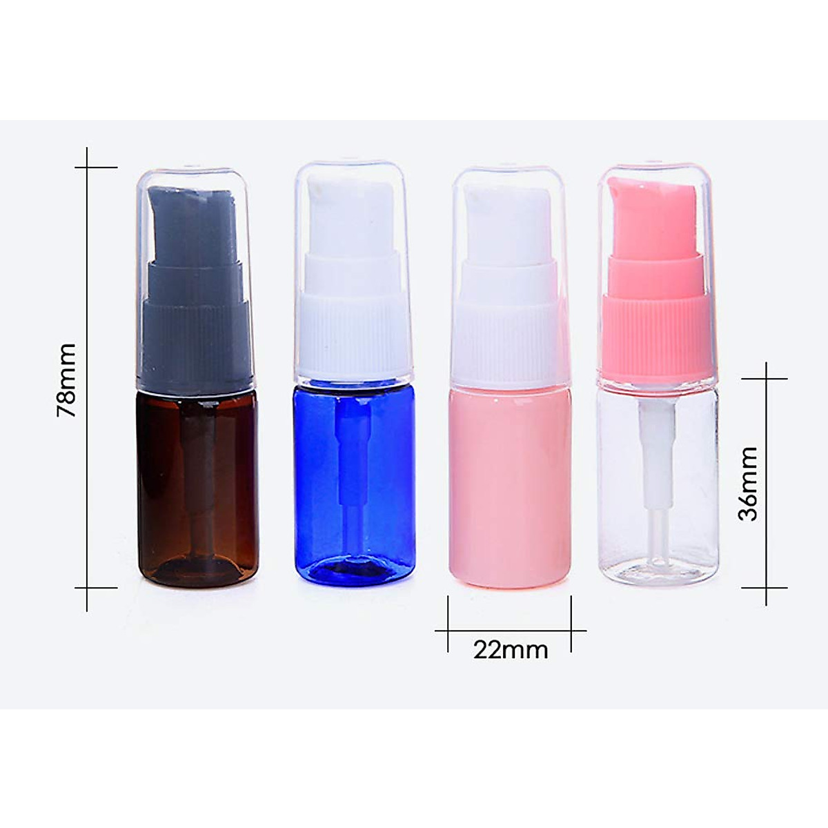 erioctry 10ML Portable Empty Refillable Bottle Cream Shampoo Lotion Treatment Pump Bottle with Cap Travel Bottles Toiletries Liquid Container for Cosmetic Make-up Pack of 6 (Brown)