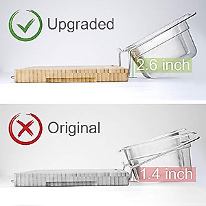 Extensible Bamboo Cutting Board Set with 4 Containers for Kitchen with Juice Groove, Eco-friendly Chopping and Serving Board for Meats Bread Fruits - M 15.7" x 10.2"