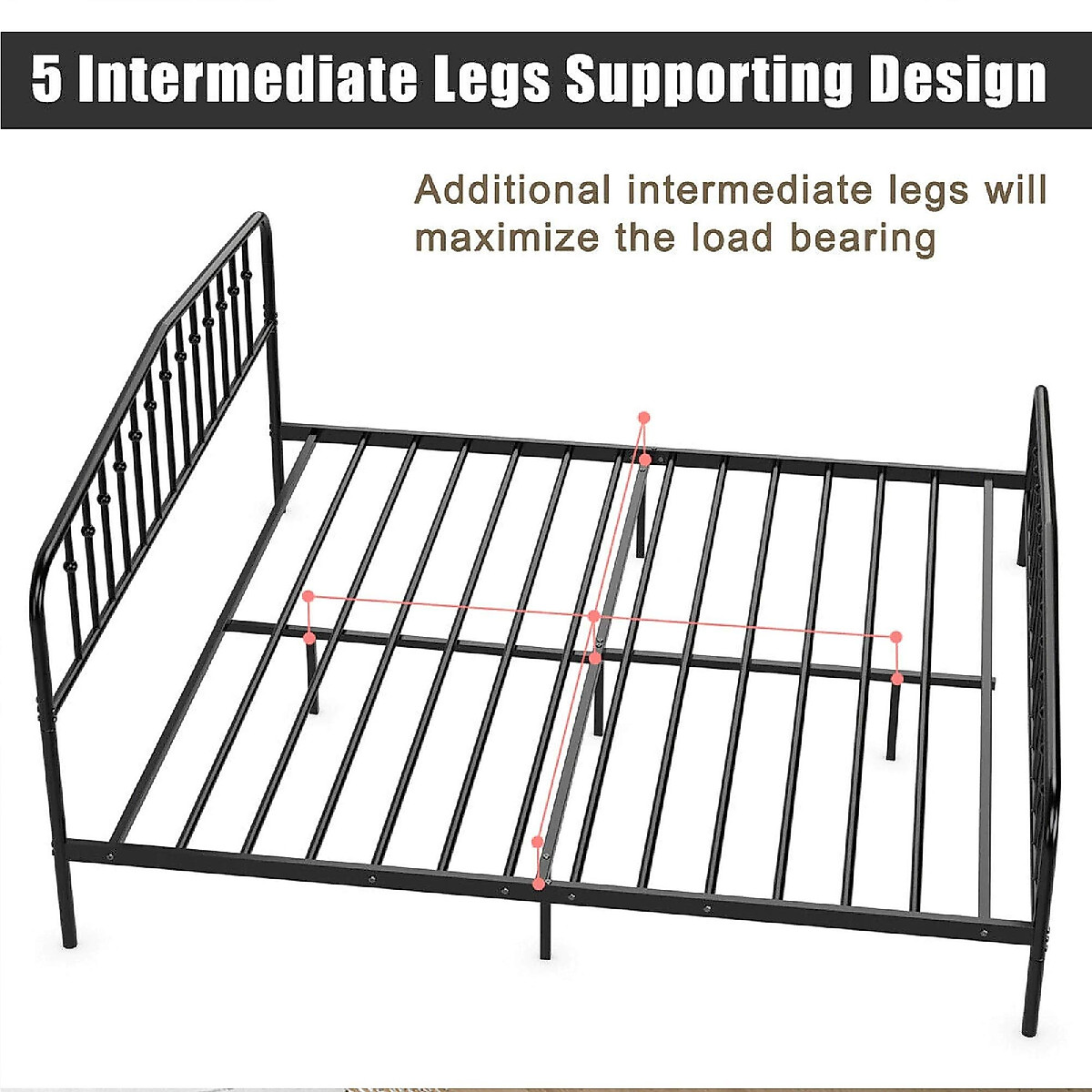 K/A Metal Smart Base Bed Frame/Platform Bed Frame/No Box Spring Needed/Sturdy Steel Frame/Underbed Storage, Queen,Full Size Platform Bed Frame,keesta Bed Frame,Full Bed Frame (Black)