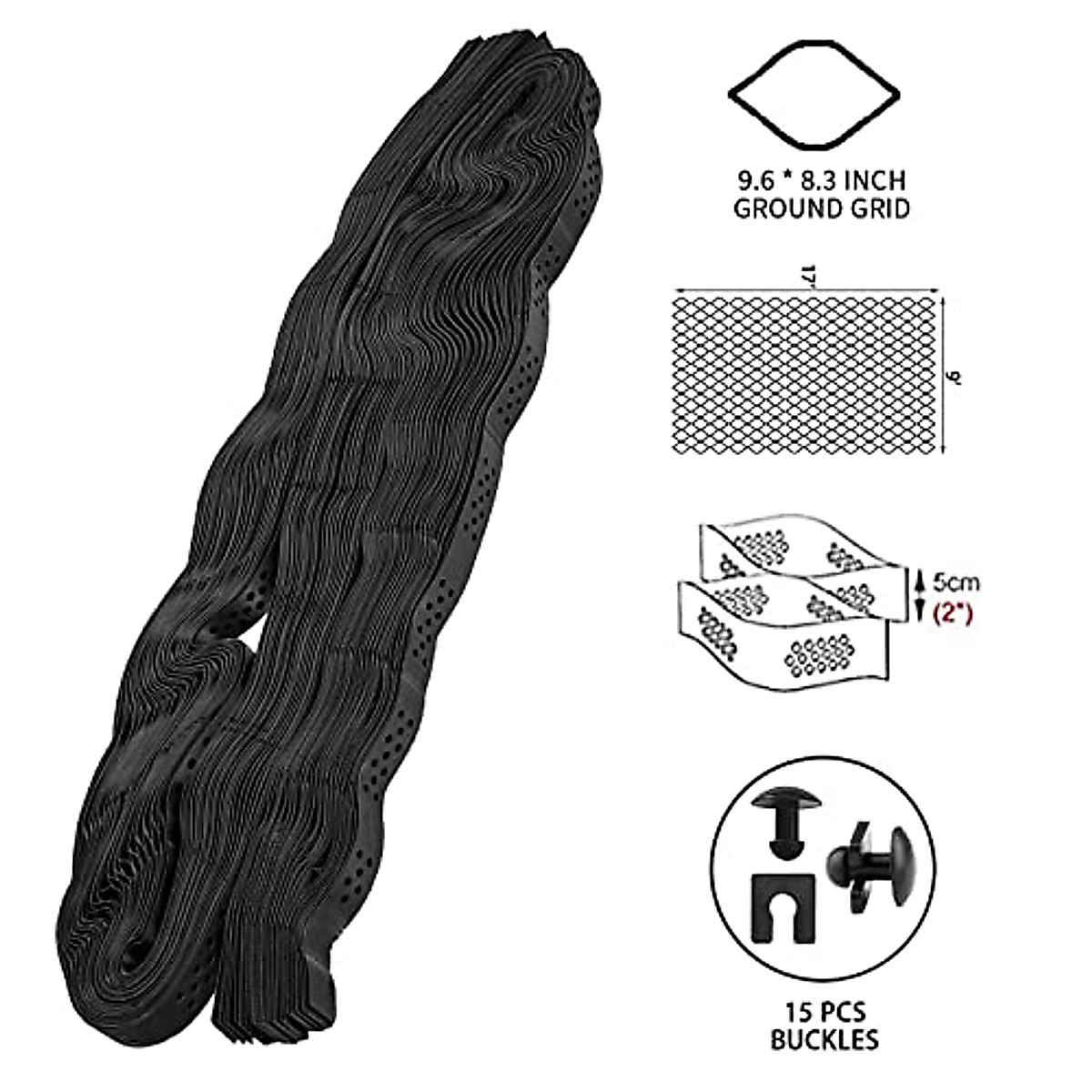 Tongmo Geogrid Gravel Grid 9x17 ft, 2 Inch Thick Geocell Ground Grid, Expansion& Foldable Gravel Stabilizer Grid, Gravel Ground Grid for Slope, Subgrade Work, Driveways, Parking Areas.