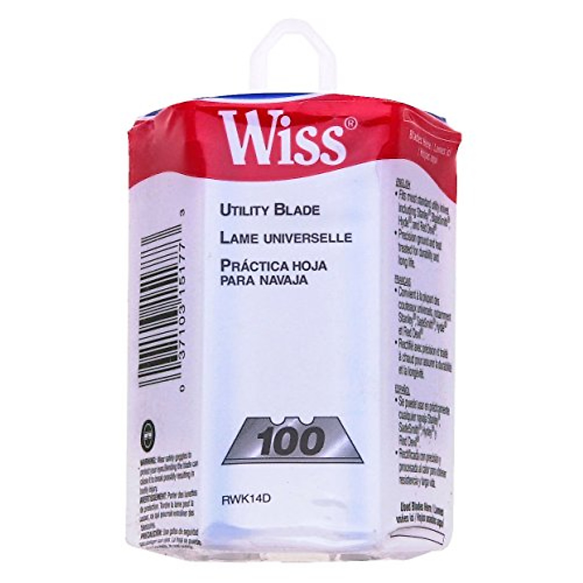 Wiss Replacement .025" Heavy Duty Blades 100 Pk - RWK14D, silver, full size