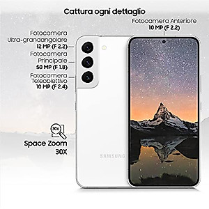 SAMSUNG Galaxy S22 5G SM-S901B/DS 128GB 8GB Dual SIM Factory Unlocked GSM Smartphone - International Version (White)