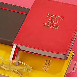 C.R. Gibson Black Leatherette Dot Grid Notebook Journal, 6'' W x 8.5'' L, 240 Pages, Bulleting Log (MJ127-20191A)