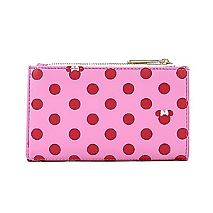Loungefly Disney Minnie Mouse Pink Polka Dot Pattern Faux Leather Wallet