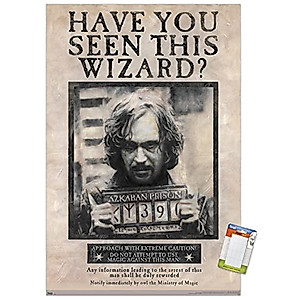 Trends International The Wizarding World: Harry Potter - Sirius Black Wanted Poster Wall Poster, 22.375" x 34", Poster & Mount Bundle