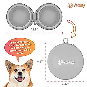 CUDLY PortaBowl - Portable Dog Bowl, Collapsible Dog Bowls, Travel Dog Bowls, Portable Water Bowl for Dog | Collapsable Doggy Bowl, Foldable Dog Bowl, Collapsible Bowls for Camping, Dog Bowl Travel