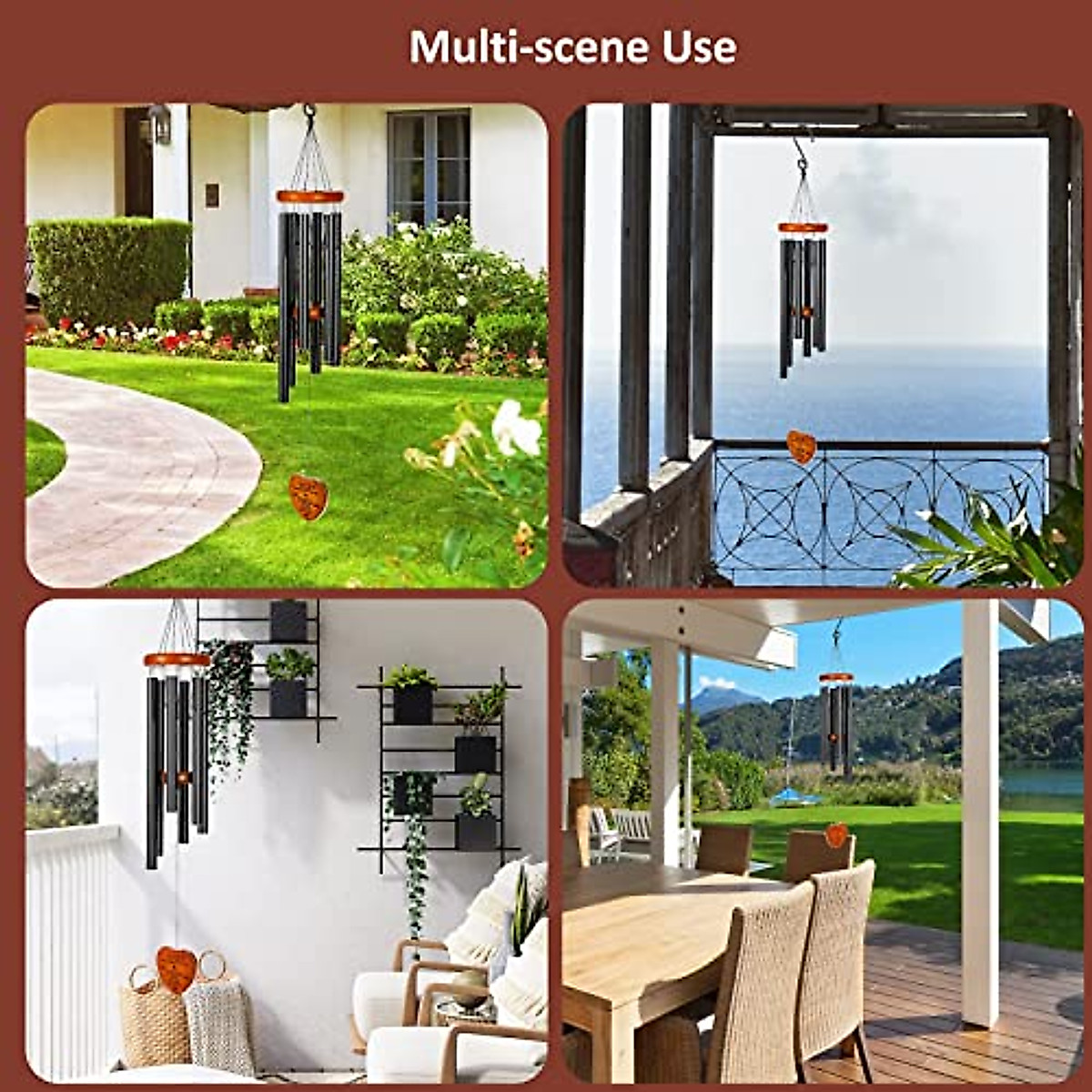 Sympathy Wind Chimes, 32" Memorial Wind Chimes for Loss of Loved One Prime, Meaningful Condolence Bereavement Rememberance Gifts for Loss of Father Mother Outdoor Deep Tone Wind Chimes Deco Garden