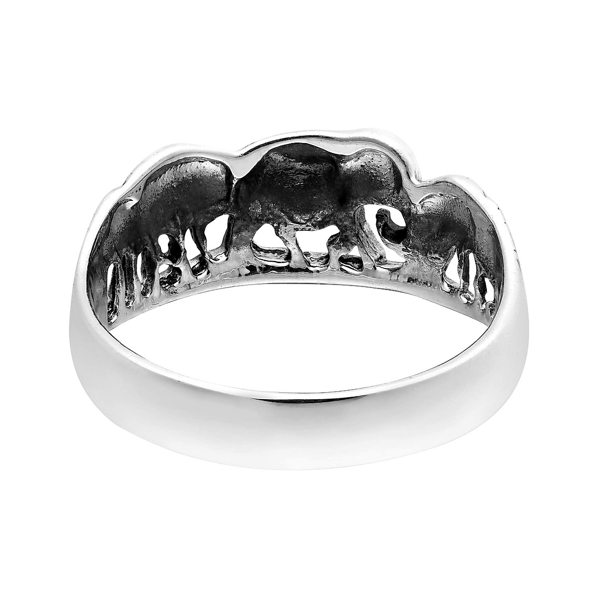 AeraVida Majestic Wild Elephant in a Jungle .925 Sterling Silver Ring (9)