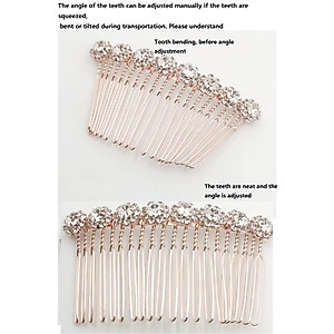 Letshopping® High-grade Alloy Diamond Tiara Comb Hair Accessories Hair Fork(2pc) Rose gold