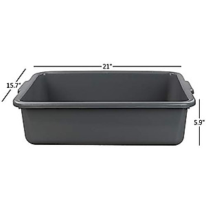 Begale 4-Pack 23 L Large Plastic Commercial Utility Bus Box, Bus Tubs, Gray