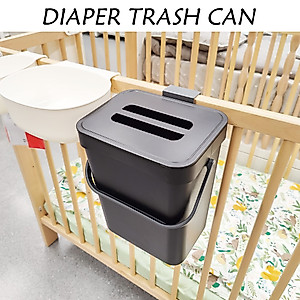 StoneSpace Kitchen Compost Bin for Countertop, Hanging Small Trash Can with Lid Under Sink for Kitchen Bathroom, Mountable Compost Bucket, Black