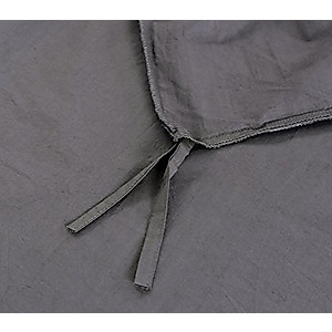 Colourful Snail 100-Percent Natural Washed Cotton Duvet Cover Set, Ultra Soft and Easy Care, Fade Resistant, Queen/Full, Dark Grey