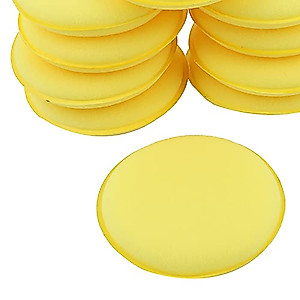uxcell 10 Pcs Round Shaped Car Auto 4 Inch Dia Sponge Wax Applicator Pads Yellow