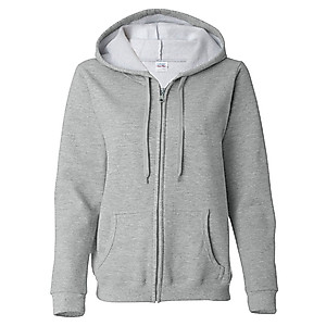 Gildan Women's Full Zip Hooded -Sweatshirt, Sport Grey, Large