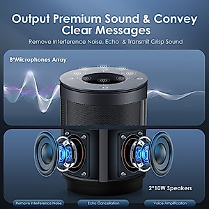 KanDao Meeting 360 Video Conference Camera, 8K Captured 1080P 360-degree Meeting Room Camera, 8*Mics, 20W Speaker, 4-in-one USB Conference Webcam, Smart Tracking Zooming, Wide-Angle, Plug & Play