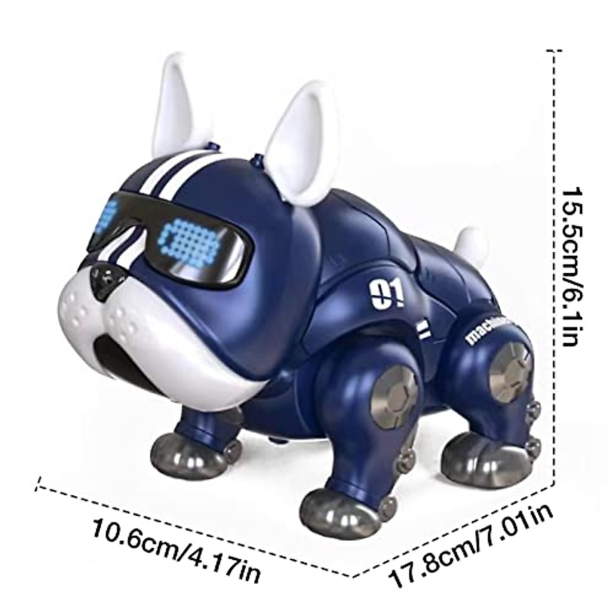 Robot Dog Toy for Kids - Robotic Stunt Puppy Built-in LED Lights and Music - Battery Operated Interactive Puppy with Music for Kids, Technological Dancing Dog Toy Electronic Pets for Kids Germplasm