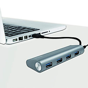 LogiLink USB Hub for PC/Laptop, Aluminium Housing Aluminium Silver 4-Port
