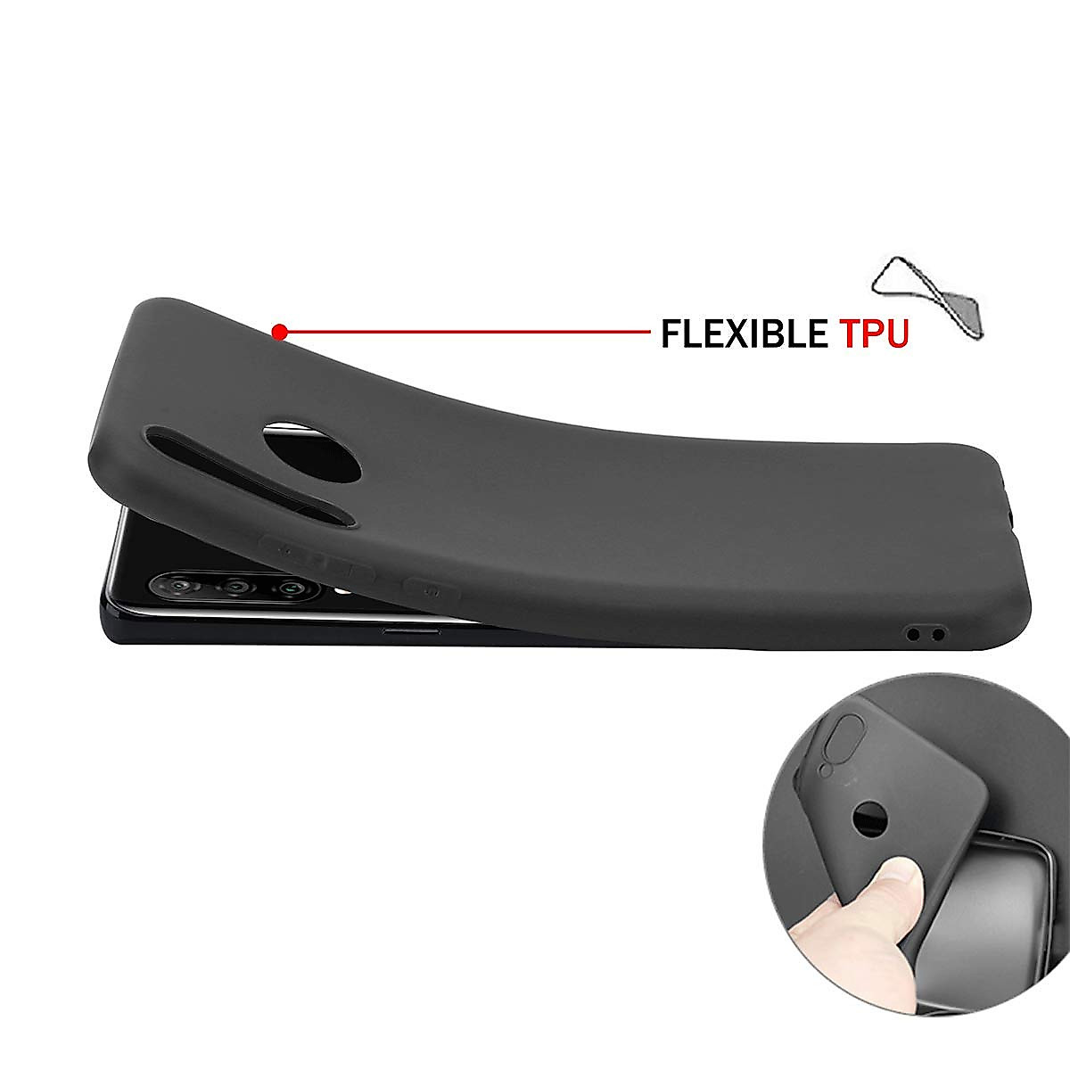 FZZSZS Case for Oppo Reno 6 Pro+ 5G,Soft Anti-Scratch Black Protective Shell Silicone Flexible TPU Phone Case Protection Cover for Oppo Reno 6 Pro+ 5G (6.55") - LLM39