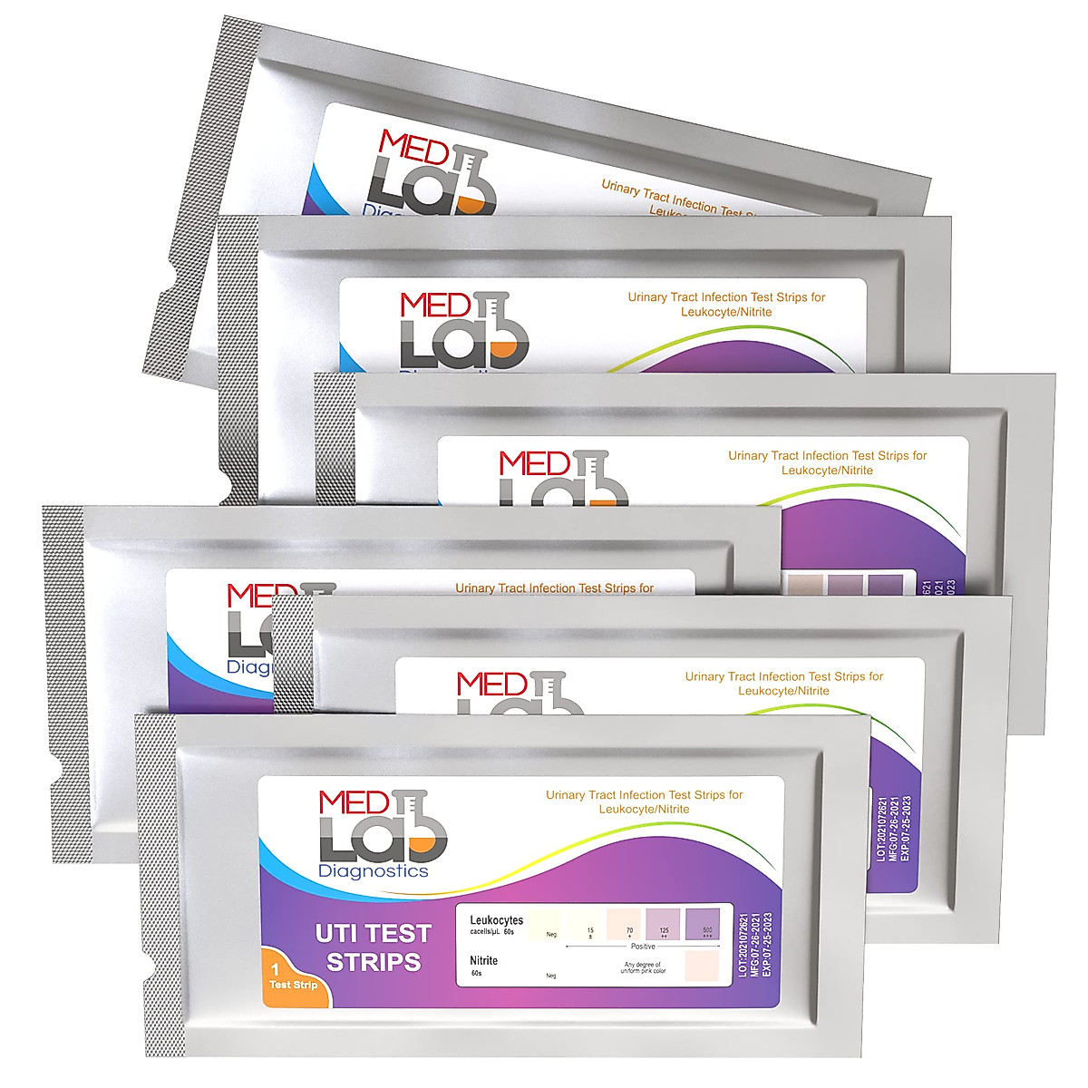 UTI Urine Test Strips(Pack of 6) Individually Wrapped Urinary Tract Infection UTI Test Kit for Women, Men, Kids Cats and Dogs