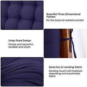 Moonase Patio Chaise Lounger Cushion, Indoor/Outdoor Rocking Chair Sofa Cushion with 6 Ties,Soft Padded Chaise Swing Bench Cushion, 61Inch