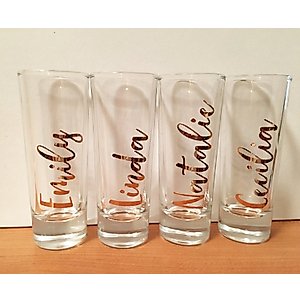Custom Shot Glass with Gold Text, Add Your PERSONALIZED Text