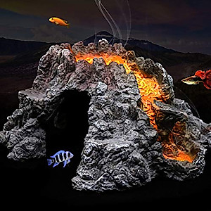 S-Lifeeling Tank Decoration Volcano Landscape View Tank Ornament Volcanic Stone Fish Tank Aquarium Decorations