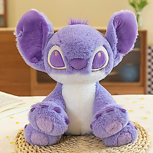 DPUSH® 10" / 14" / 20" Jumbo Purple Stltch Plush - Violet Little Monster Stuffed Animal - 100% Polyester Anime Plushies Pillow - Embroidered Stitching - Skin-Friendly and Soft Collectible