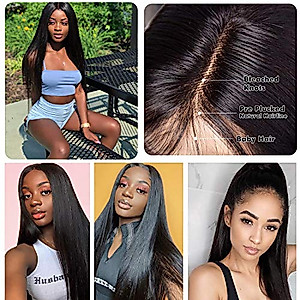 Viennois Lace Front Wigs Human Hair 180% Density 10A Brazilian 13x4 HD Straight Lace Front Wigs Human Hair Pre Plucked with Baby Hair Natural Hairline Frontal wig Glueless(16inch)