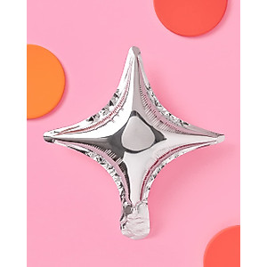 xo, Fetti Silver Sparkle Foil Birthday Balloon - 6 pc | Bday Party Decorations, Bachelorette, Anniversary, Graduation