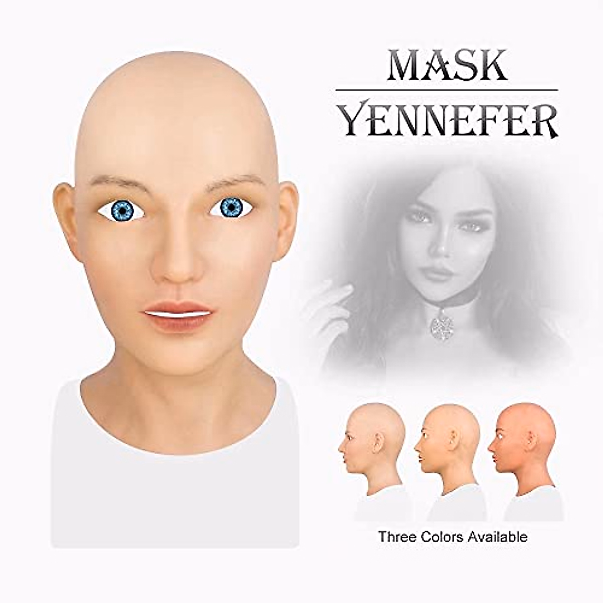 SHMCOFE Crossdressing Silicone Female Mask Headwear Mask For Crossdressers Cosplay Halloween Transgender