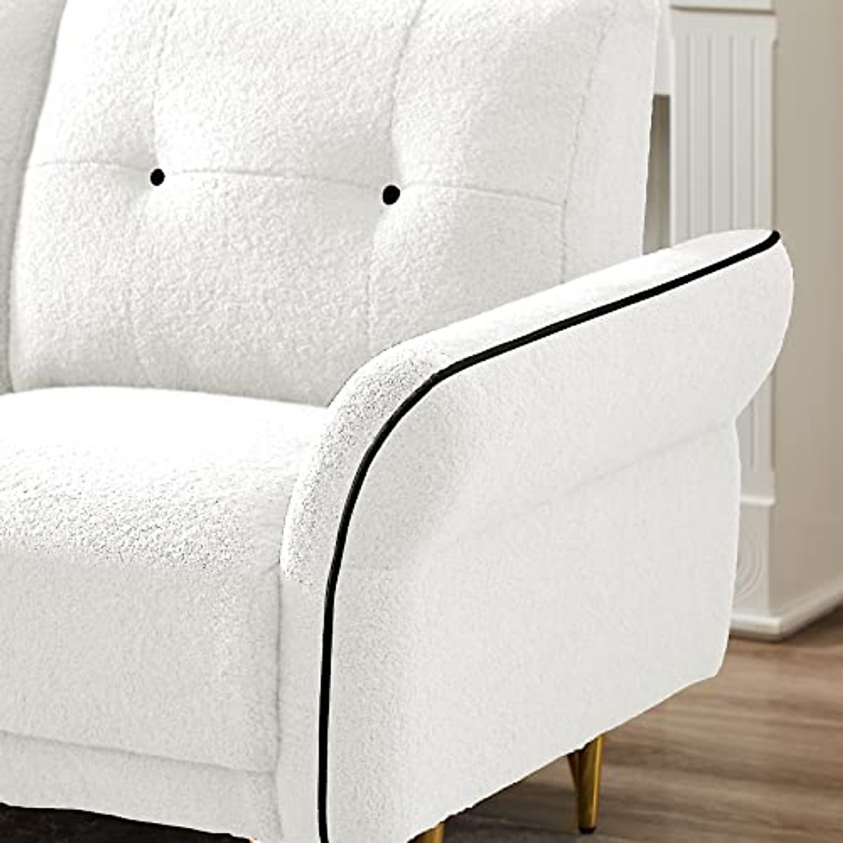 Modular Sectional Sofa Customizable Sherpa Fabric with Ottoman for Living Room