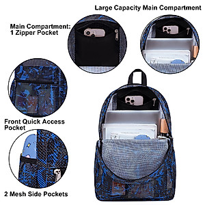 Bluboon Mesh Backpack Girls Kid Semi-Transparent School Bookbags See-through Lightweight Waterproof Casual Daypack for Beach Gym Travel