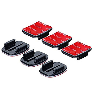 Wealpe Adhesive Mounts Helmet Flat Curved Mounts with 3M Sticky Pads Tape Compatible with GoPro Hero 11, 10, 9, 8, 7, Max, Fusion, 6, 5, 4, Session, 3+, 3, 2, 1 Cameras