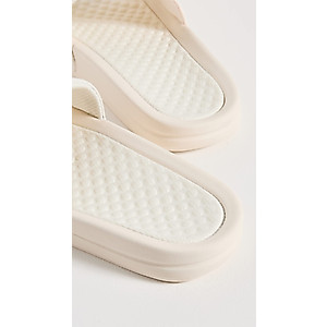 APL: Athletic Propulsion Labs Women's Big Logo Techloom Slides, Prstine/Neon/Blocked, Off White, 8 Medium US
