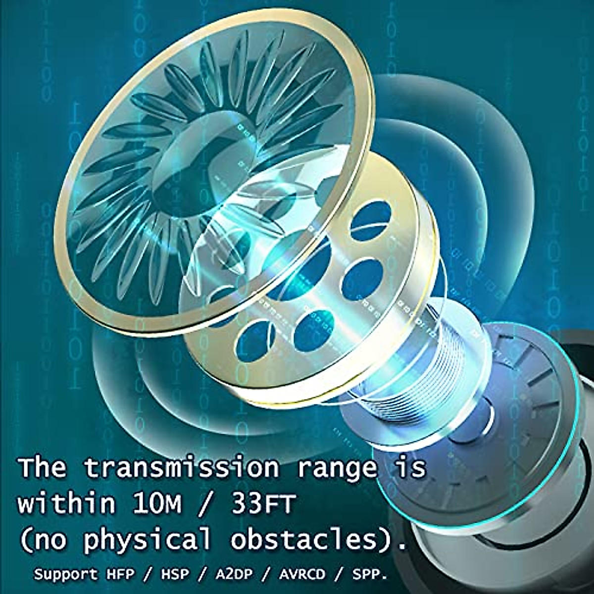 Wireless Earbuds, Touch Control Headphones, Built-in Noise Cancelling in-Ear Earbuds, Stereo Earphones with Charging Case and Digital Display, Portable Headphones for Sports/Home/Office/Fitness/Game