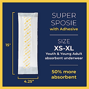 Super Sposie Booster Pads, Max Absorbency for Nighttime Diapers, Use with Overnight Diapers Size 5+ and Night time Pull ups, Incontinence Protection