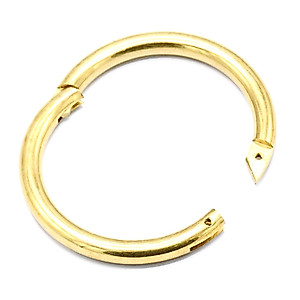 LAJA IMPORTS Bull Cow Nose Ring + Screw Animal Brass Cattle Farm Ranch Show Halter Livestock Veterinary Gold