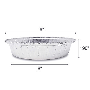 (45 Pack) Premium 9-Inch Round Foil Pans with Plastic Dome LIDS l Heavy Duty l Disposable Aluminum Tin for Roasting, Baking, Cake or Cooking