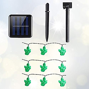 Christmas Lights Decoration Christmas Solar String Lights 30 LED Solar String Lights Cactus Shape String Light Waterproof String Lights for Wedding Party Home Bedroom Garden Patio Decoration Green