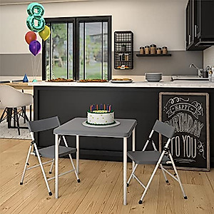 COSCO Kid's 3-Piece Activity Set with Folding Chairs, Cool Gray