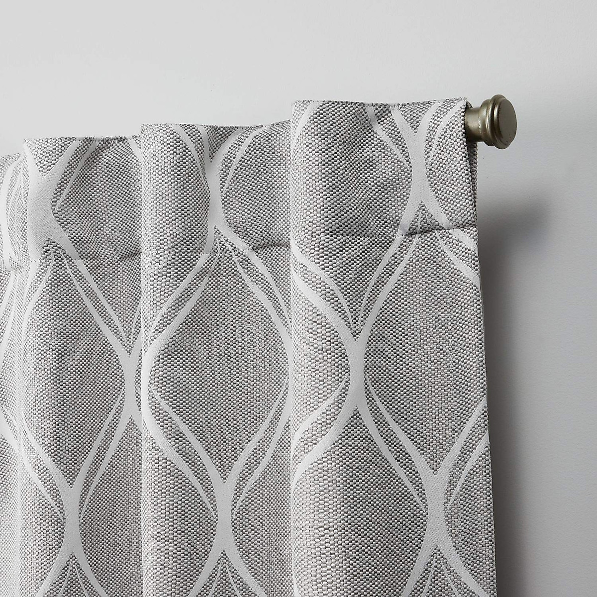 Nicole Miller Circuit Curtain Panel, 52x84, Ash Grey, 2 Panels
