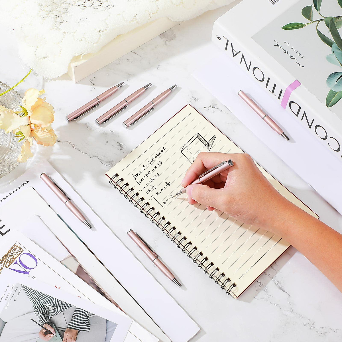 24 Pcs Mini Pens Small Pens Short Pens Mini Metal Ballpoint Pens Small Stainless Steel Point Pen with Copper Fittings for Pockets Notebook Notepads Office School (Champagne Color)