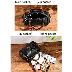 GJGJTER Women Vintage Tote Purse Top-handle Satchel Boston Bags Rose Pendant Shoulder Bags-Pink